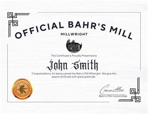 Official Bahrs Mill Millwright Boyertown Area Historical Society