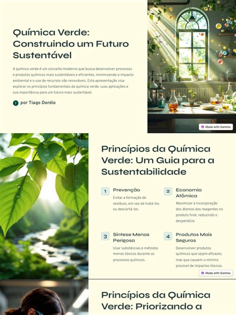 Princípios E Aplicações Da Química Verde Pdf Química Verde Química