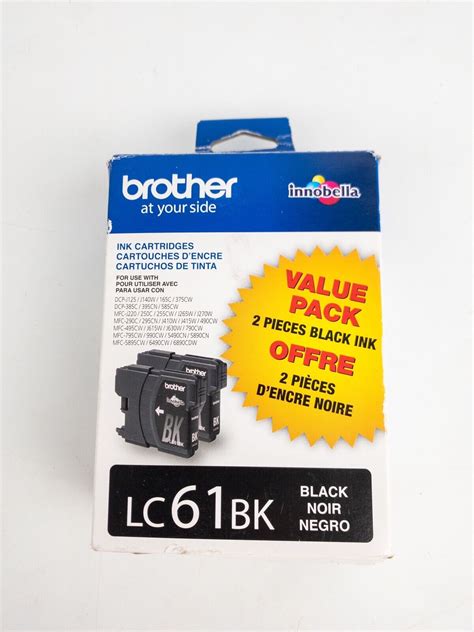 Brother Oem Genuine Lc61bk Ink Cartridges Black Brand New Exp 10