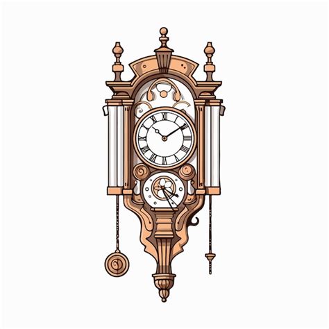Pendulum Clock Line Vector Illustration Cartoon Premium Ai Generated Vector