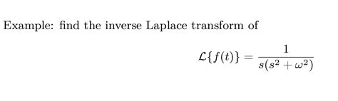 solved example find the inverse laplace transform