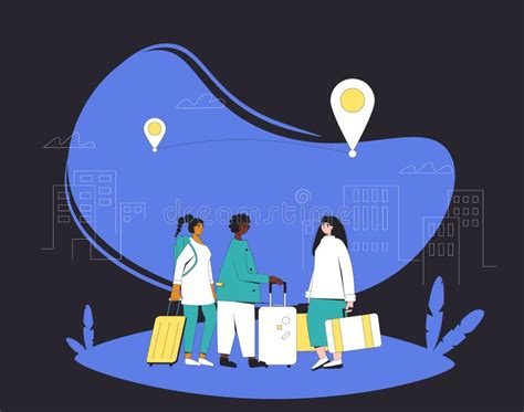 Imigration Group Of Different Woman Stock Vector Illustration Of