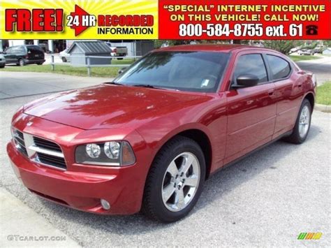 2007 Inferno Red Crystal Pearl Dodge Charger Sxt 33189591 Photo 5