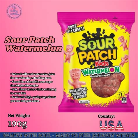 Sour Patch Watermelon 190g Juicy Watermelon Flavored Sour Gummies Usa