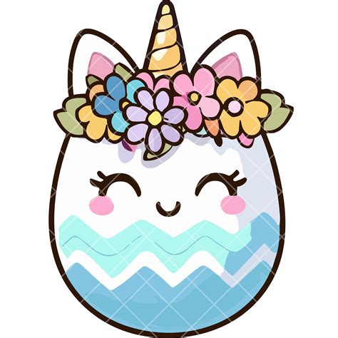 Cute Kawaii Easter Unicorn Eggs Png Bundle Etsy