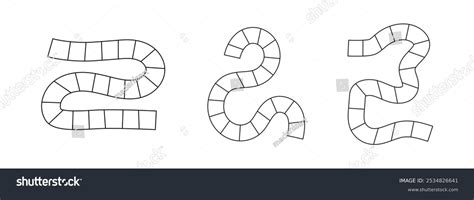 Simple Board Game Path Template Worksheet Stock Vector Royalty Free 2534826641 Shutterstock
