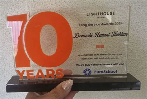 Devanshi Thakkar On Linkedin Received An Momentum For Serving 10 Years In The Institution Long