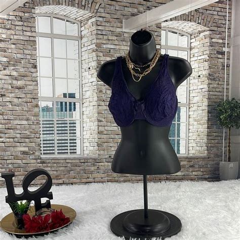 Olga Intimates And Sleepwear Womens Olga Purple Floral Laced Nylon Blend Non Padded Underwire