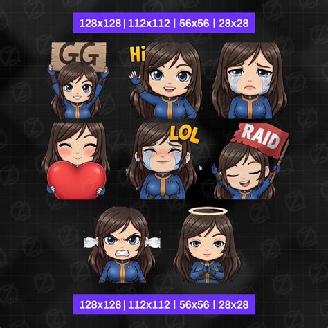 Animated Fallout Emotes 8 Lucy Waifu S For Twitch Kick Discord