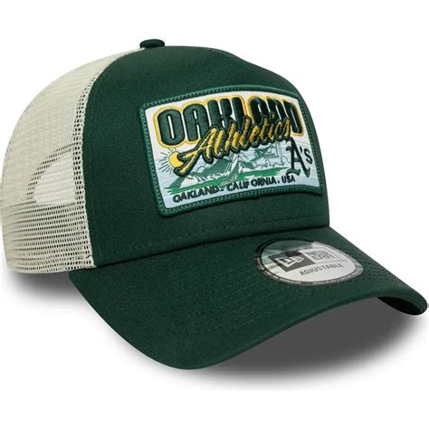 New Era 9forty A Frame Patch Oakland Athletics Mlb Green Trucker Hat