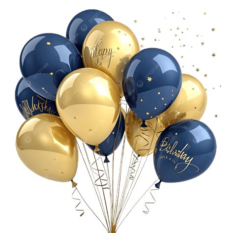 Ballones De Cumpleaños Azules Y De Color Azul Profundo Png Dibujos