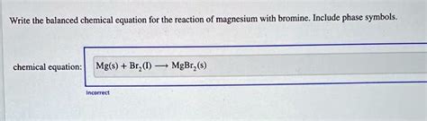 Write The Balanced Chemical Equation For The Reaction Of Magnesium With