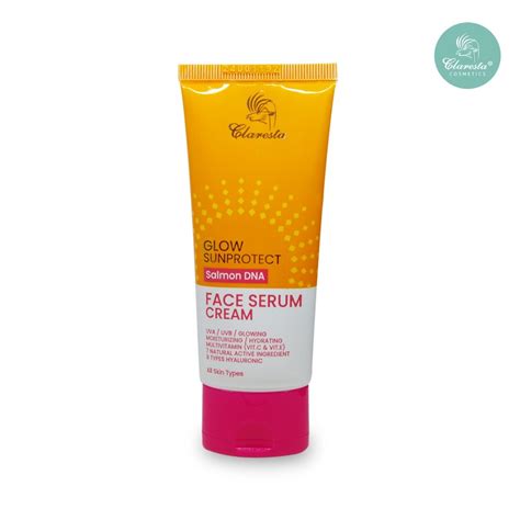 Jual Claresta Glow Sun Protect Salmon Dna Face Serum Cream Shopee