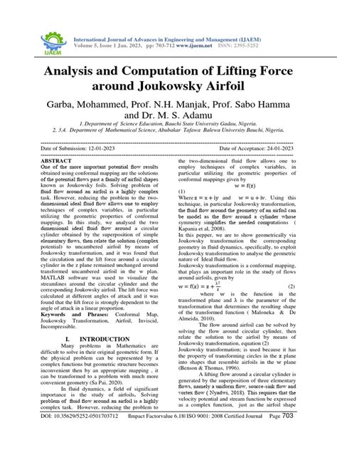 Analysis And Computation Of Lifting Force Pdf Lift Force Airfoil