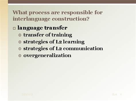 Chapter 3 Interlanguage Second Language Acquisition Sla 1