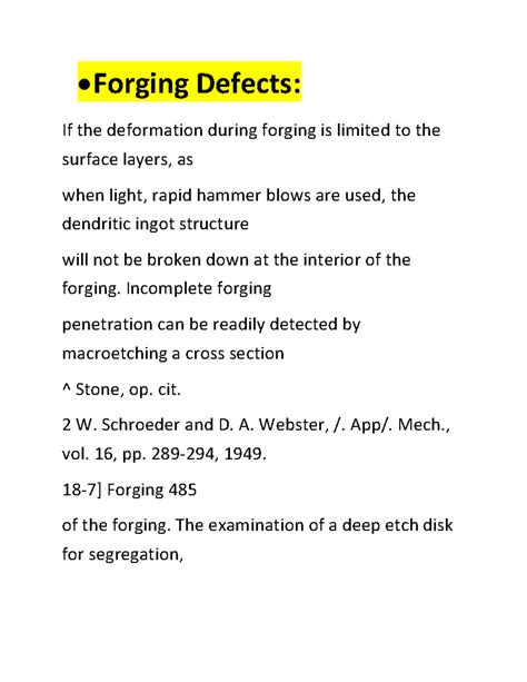 Forging Defects Forging Defects If The Deformation During Forging Is