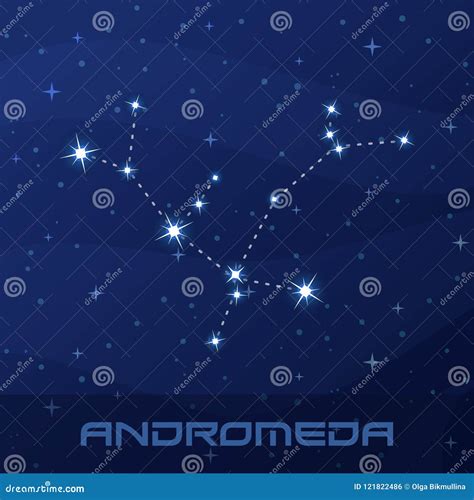 Constellation Andromeda Princess Night Star Sky Stock Vector Illustration Of Black