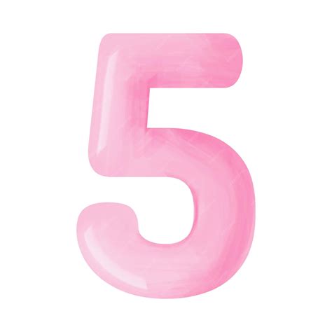 Pink Number 5 Clipart