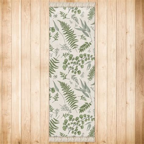 Elegant Botanical Print Carpet Runner Etsy