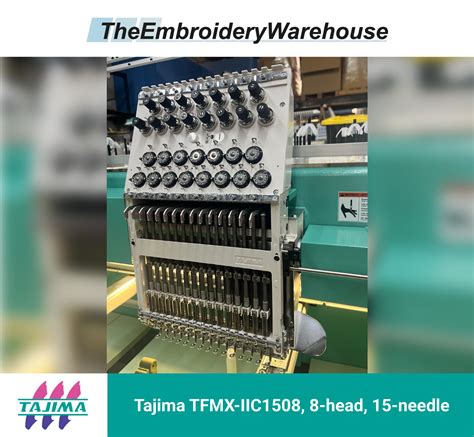 Tajima Tfmx Iic1508 8 Head 15 Needle Commercial Embroidery Machine