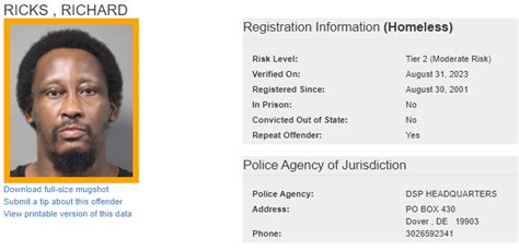 Homeless Sex Offender Notification Delaware State Police State Of