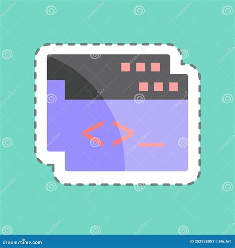 Sticker Line Cut Custom Coding Suitable For Programming Symbol Simple Design Editable Design