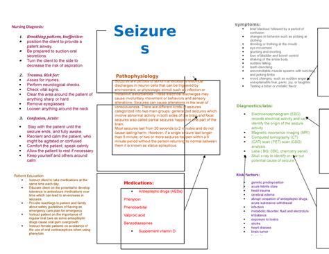 Seizure Concept Mapbph Concet Map To Help With Studyingbph Topic Helps