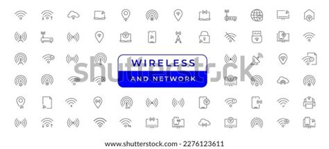 Wireless Network Vector Line Icon Set Stock Vector Royalty Free 2276123611 Shutterstock