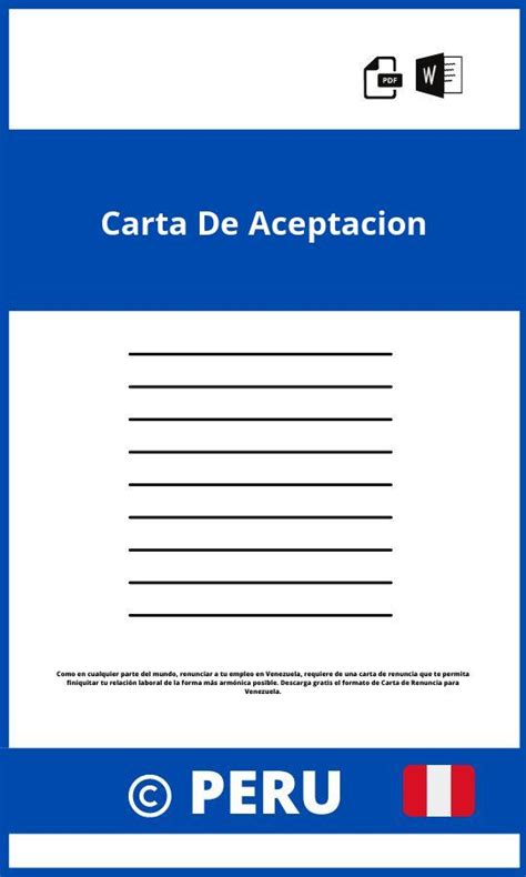 Modelo De Carta De Aceptacion Peru 2025