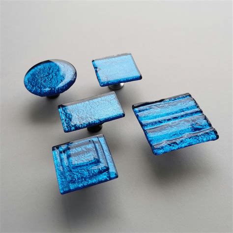 Blue Glass Knob Etsy