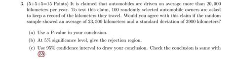 solved 3 5 5 5 15 points it is claimed that automobiles