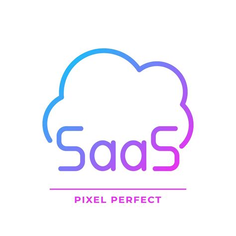 Saas Cloud Computing Pixel Perfect Gradient Linear Vector Icon