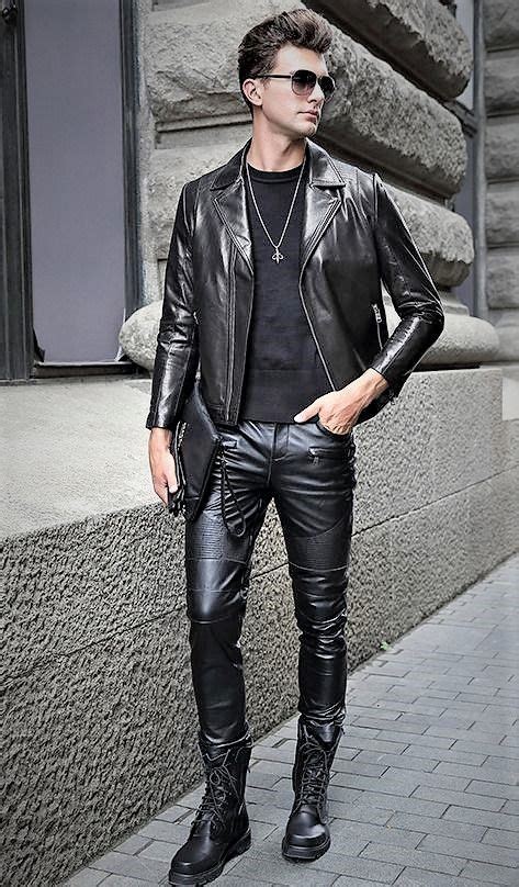 Black Leather Pants Outfit Men Mens Leather Clothing Leather For Men