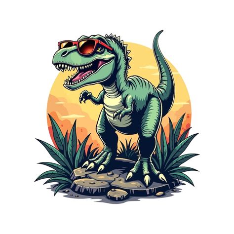 T Rex Dinosaur Vector Illustration For T Shirt Design Premium Ai