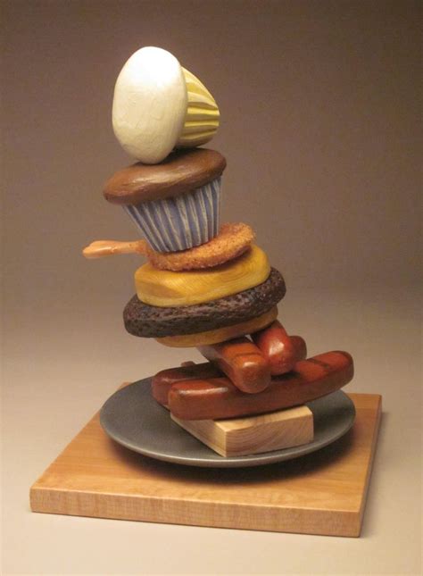Carved Wooden Food Sculpture
