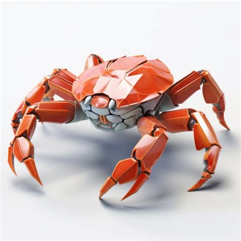 3d Robot Crab Model With Cel Shaded Style On White Background Stock Illustration Illustration