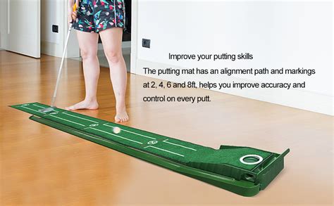 Sailesi Golf Putting Mat Golf Putting Green Indoor Set 8 Feet Putting