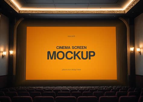 Premium Psd Cinema Screen Mockup Psd Template