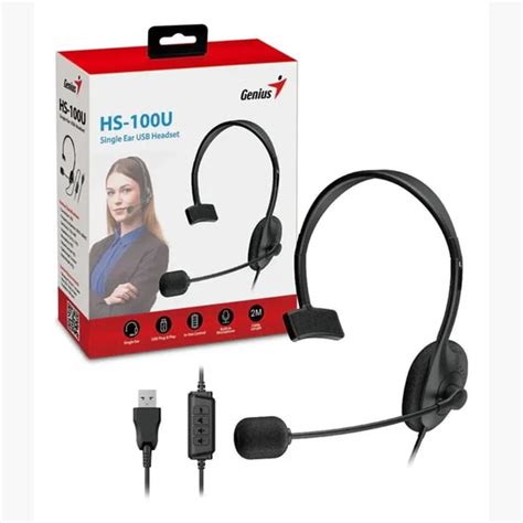 Audifonos Con Microfono Genius Hs 100u Call Center Single Ear Usb