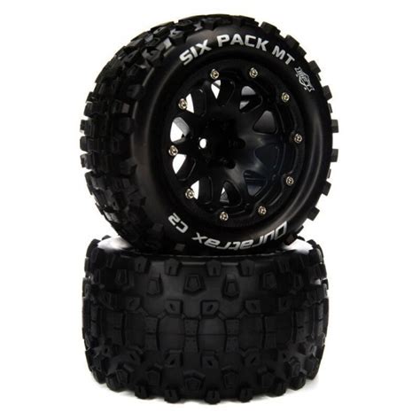 Duratrax Six Pack Mt Frontrear Belted 28 14mm Mounted Tires Black