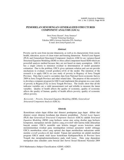 Pemodelan Sem Dengan Generalized Structured Component Analysis Gsca