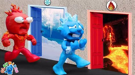 کارتون خمیر بازی پسر در آتش در مقابل پسر یخی