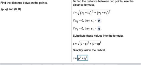 Distance Formula Between Two Points