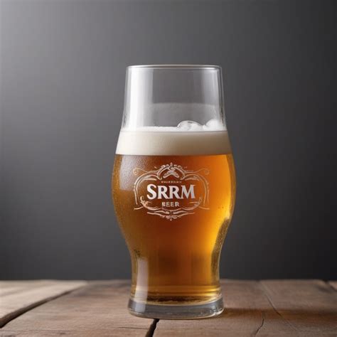 Create A Traditional Beer Glass With No Handle With A Label Srm 3 And A