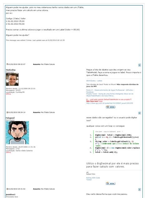 Calculando Dados Da Jtable Pdf Computação E Tecnologia Da Informação Science