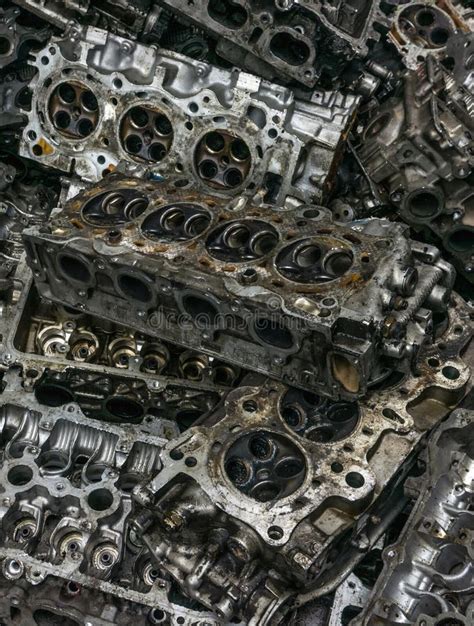 Engine Junkyard Cracked Engine Block Aluminum For Recycling Stock