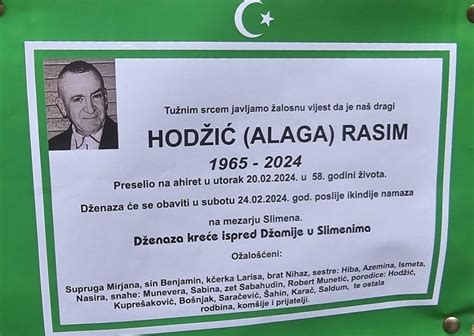 Preminuo Je Hodžić Rasim