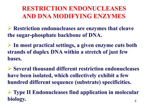 Restrictionendonucleases For Gene Manipulation Unit 1pptx