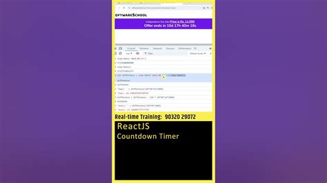 Reactjs Tutorial Countdown Timer Web Development Frontend Reactjs In Telugu Frontend