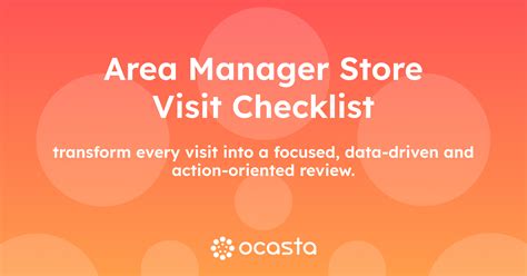 Area Manager Store Visit Checklist Template Free Download